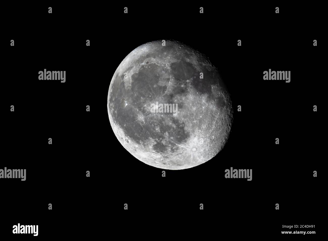 Moon lunar sphere isolated on a black background useful for screen ...