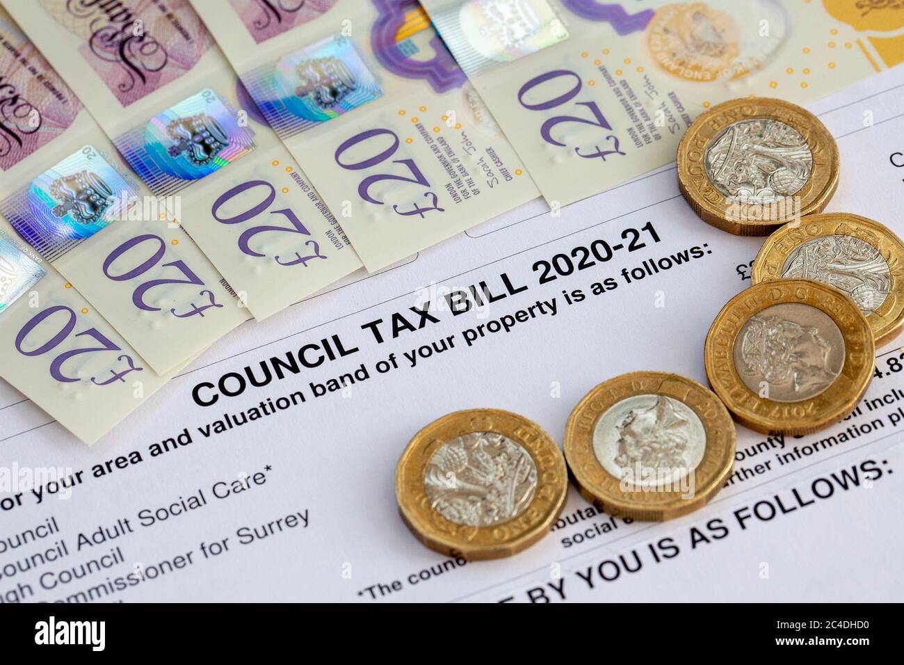 Council Tax bill 2020-21 Stock Photo - Alamy
