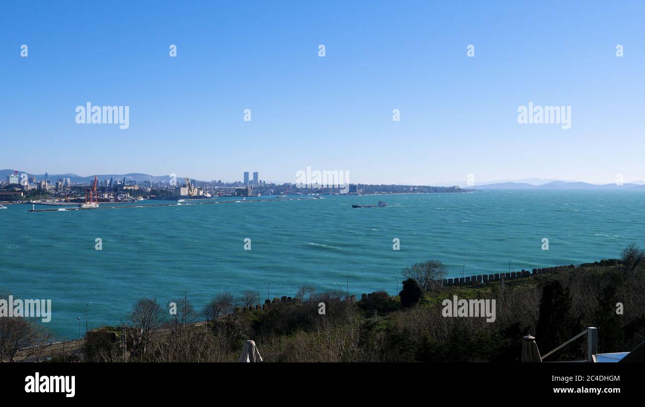 Ships in the sea channel Stock Photo - Alamy