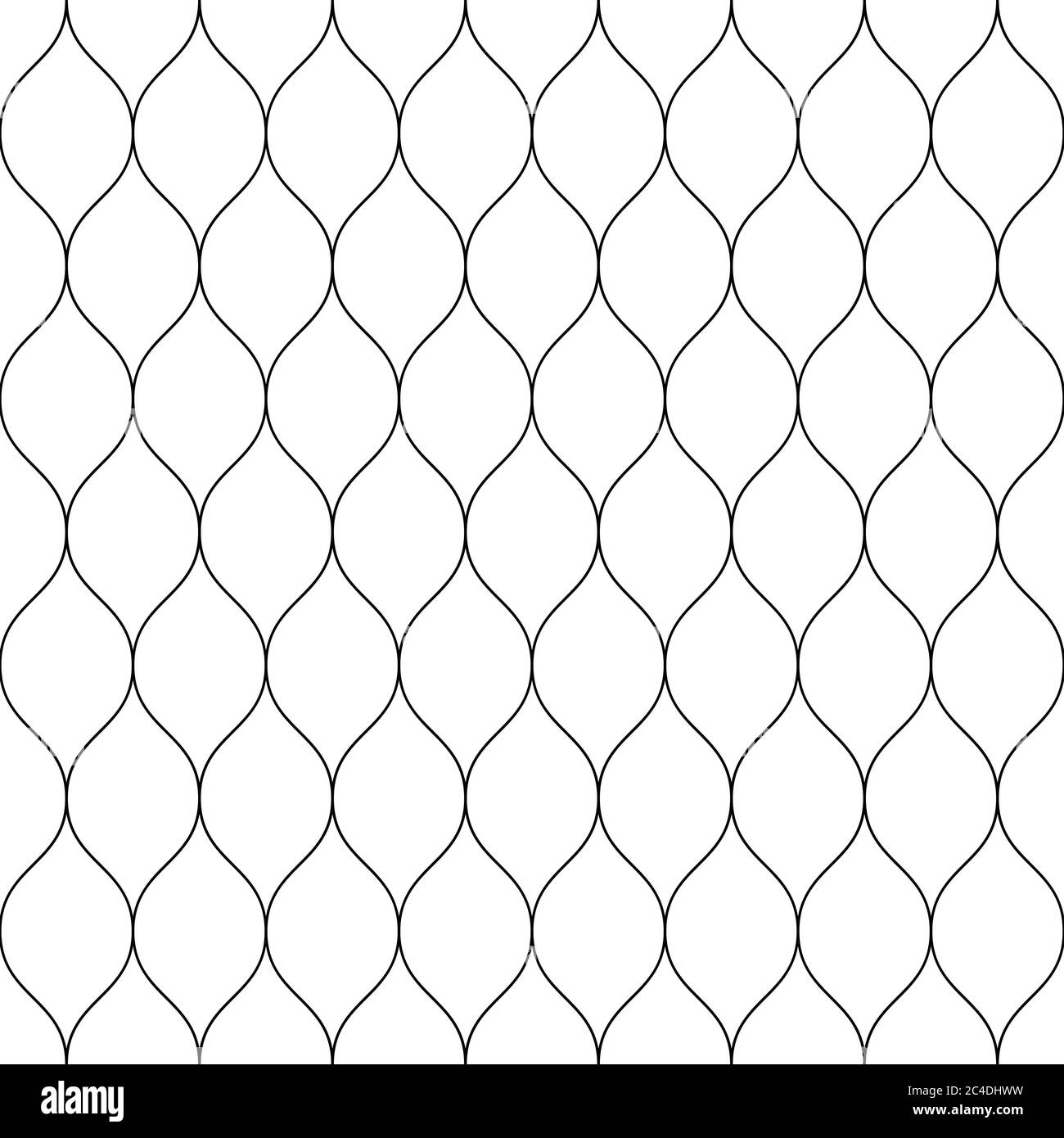 Seamless wired netting fence. Simple black vector illustration on white ...