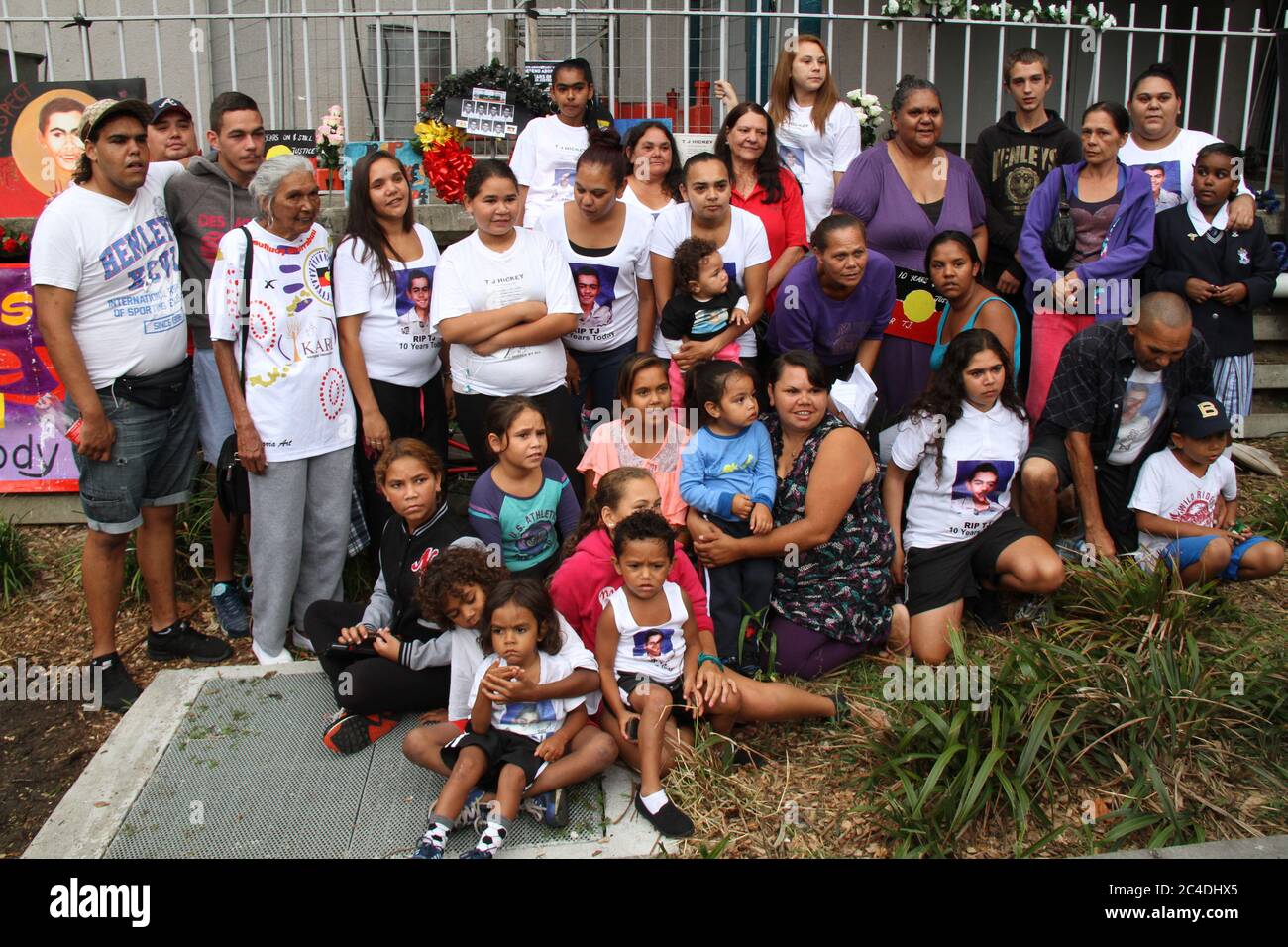 Family members of TJ Hickey at the fence where he died ten years ago ...