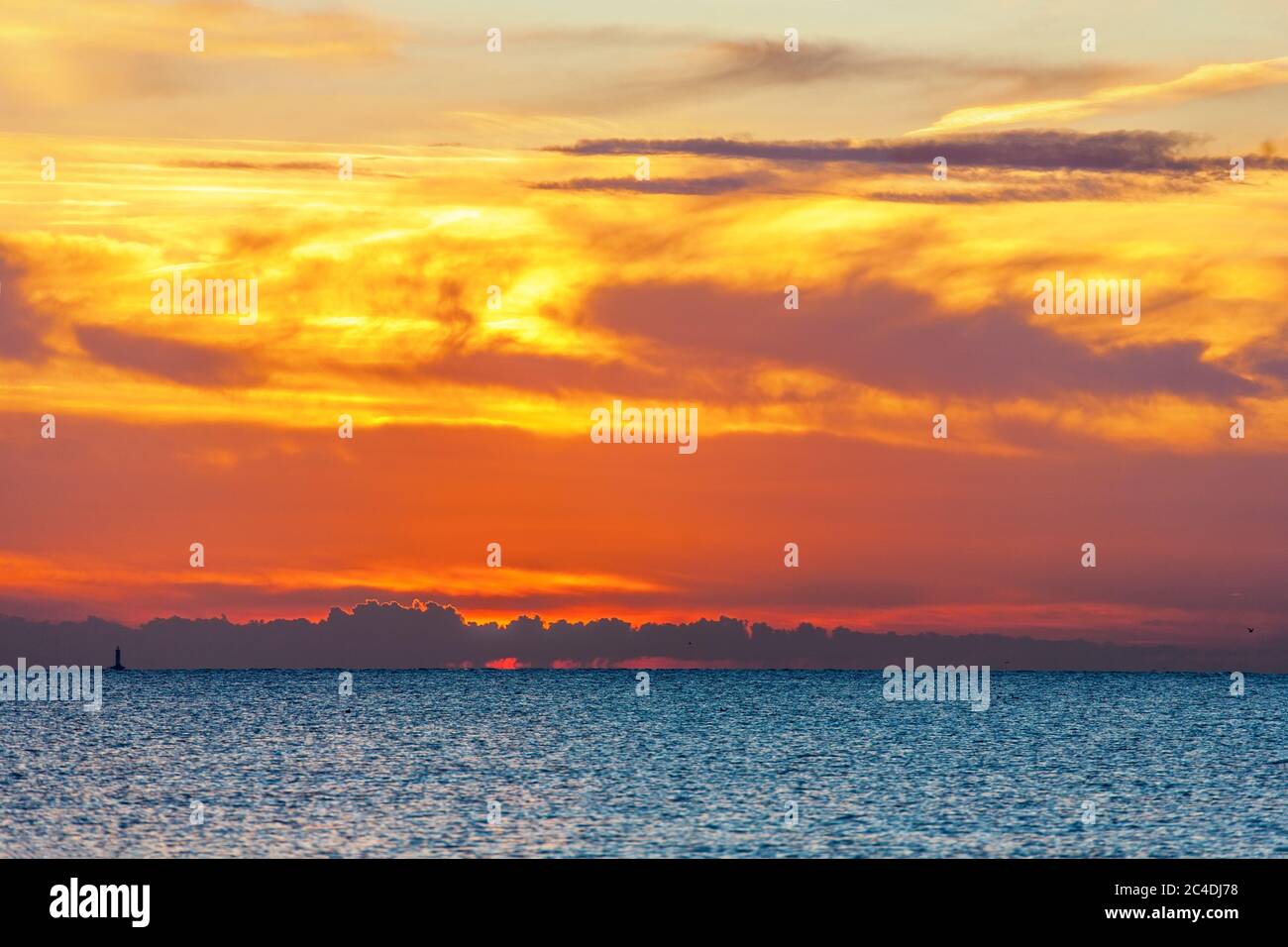 Sunset colors over the sea Stock Photo - Alamy