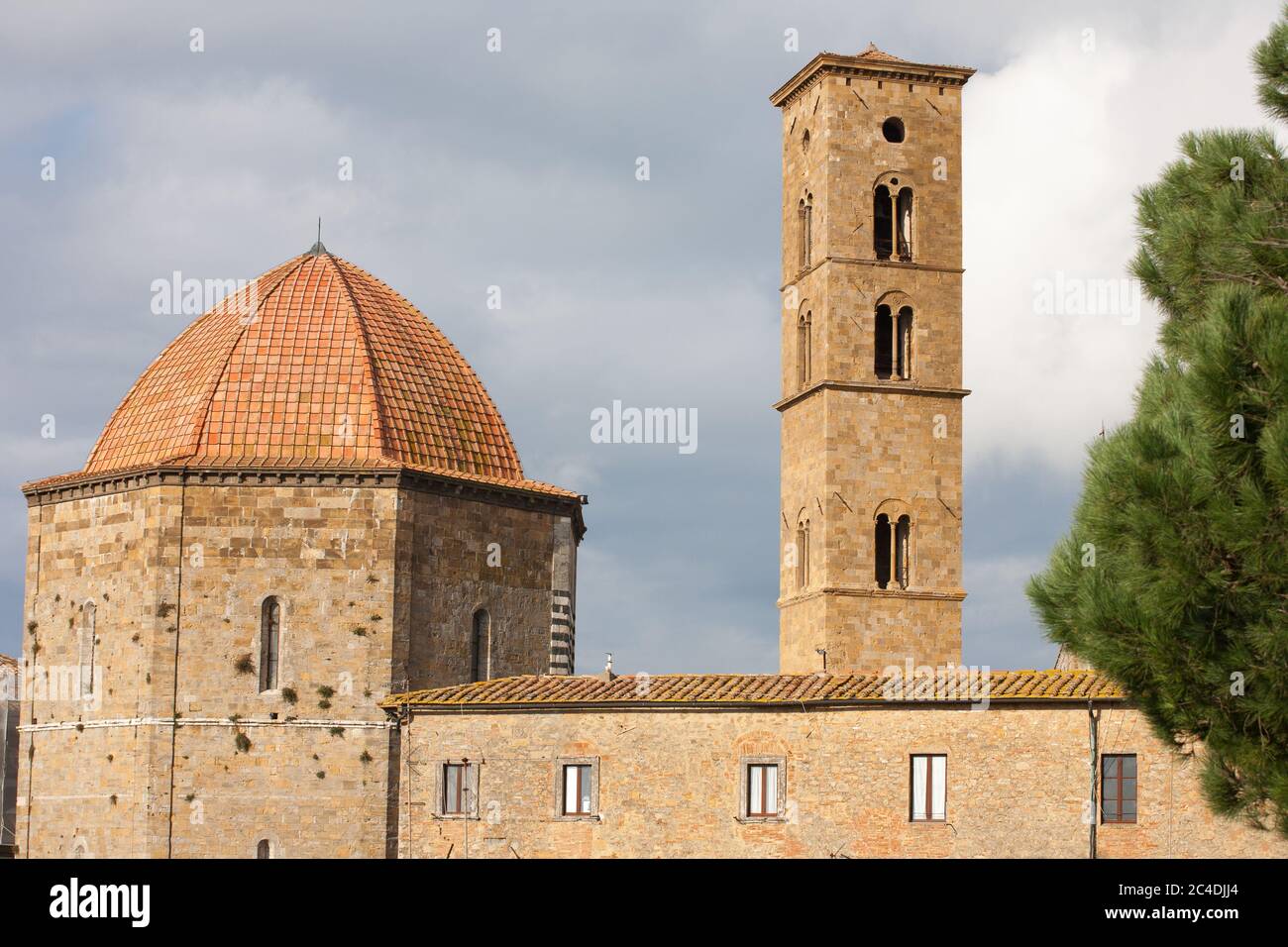 Detail of San Giovanni Baptistery church in Volterra, Tuscany Stock ...