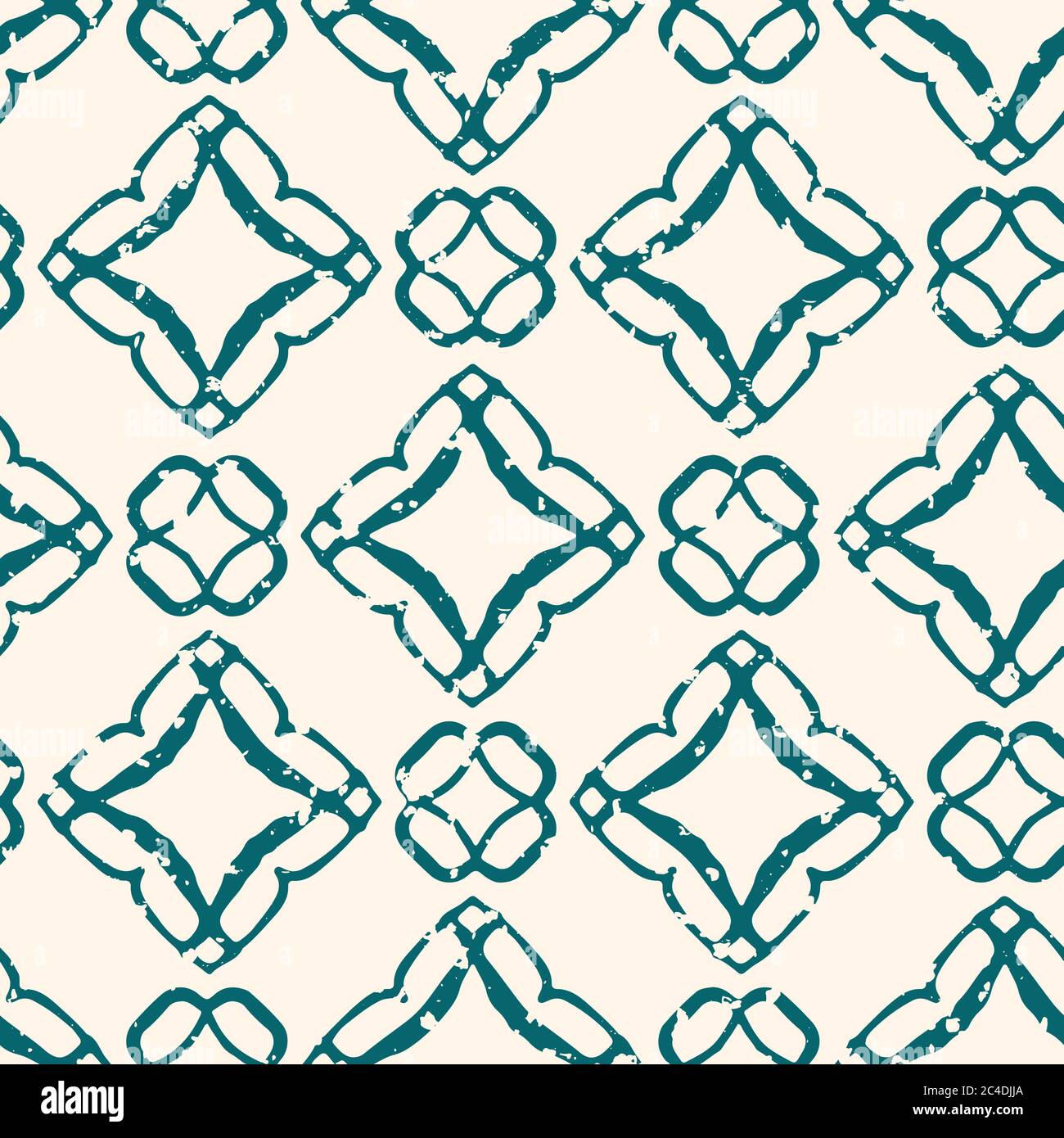 Moroccan trellis seamless vector pattern background. Painterly hand ...