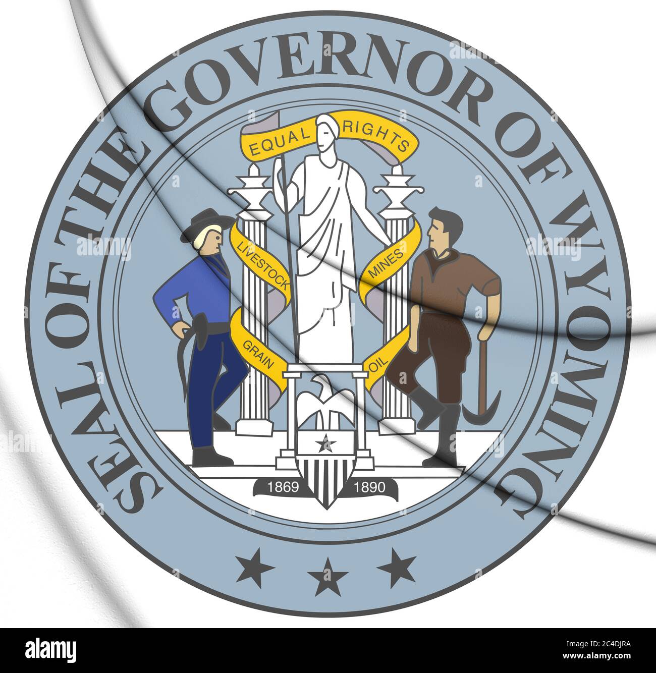 3D Governor of Wyoming Seal, USA. 3D Illustration Stock Photo - Alamy