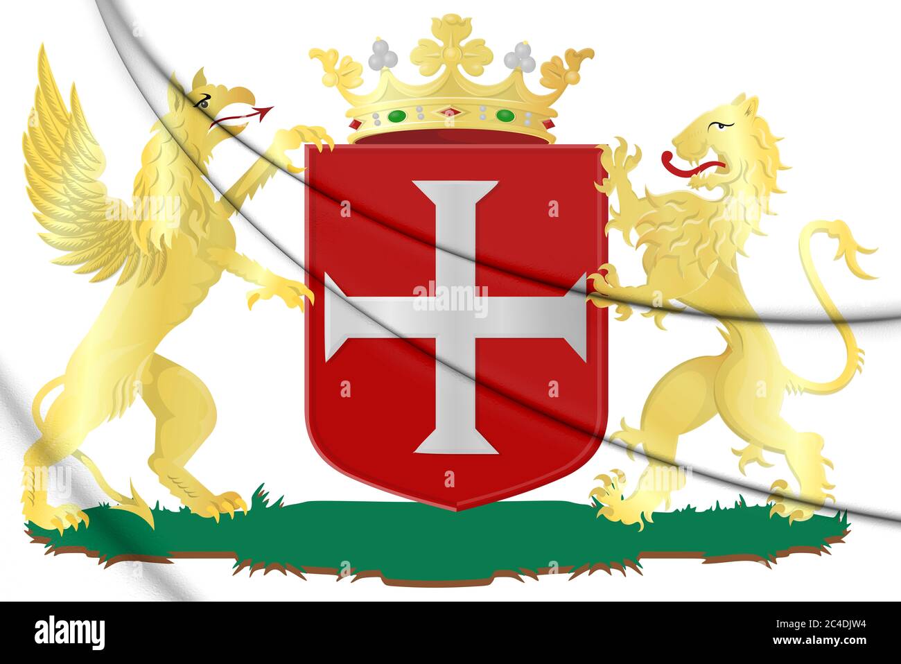 3D Heiloo coat of arms (North Holland), Netherlands. 3D Illustration ...