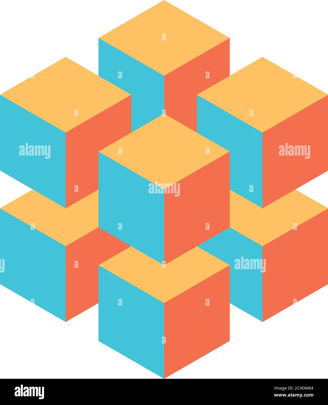 Geometric box illusion vector icon hi-res stock photography and images - Alamy