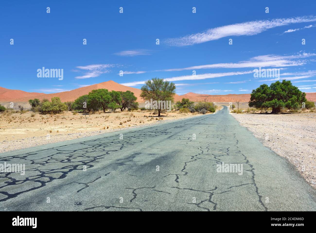 Tar road in the sand desert hi-res stock photography and images - Alamy
