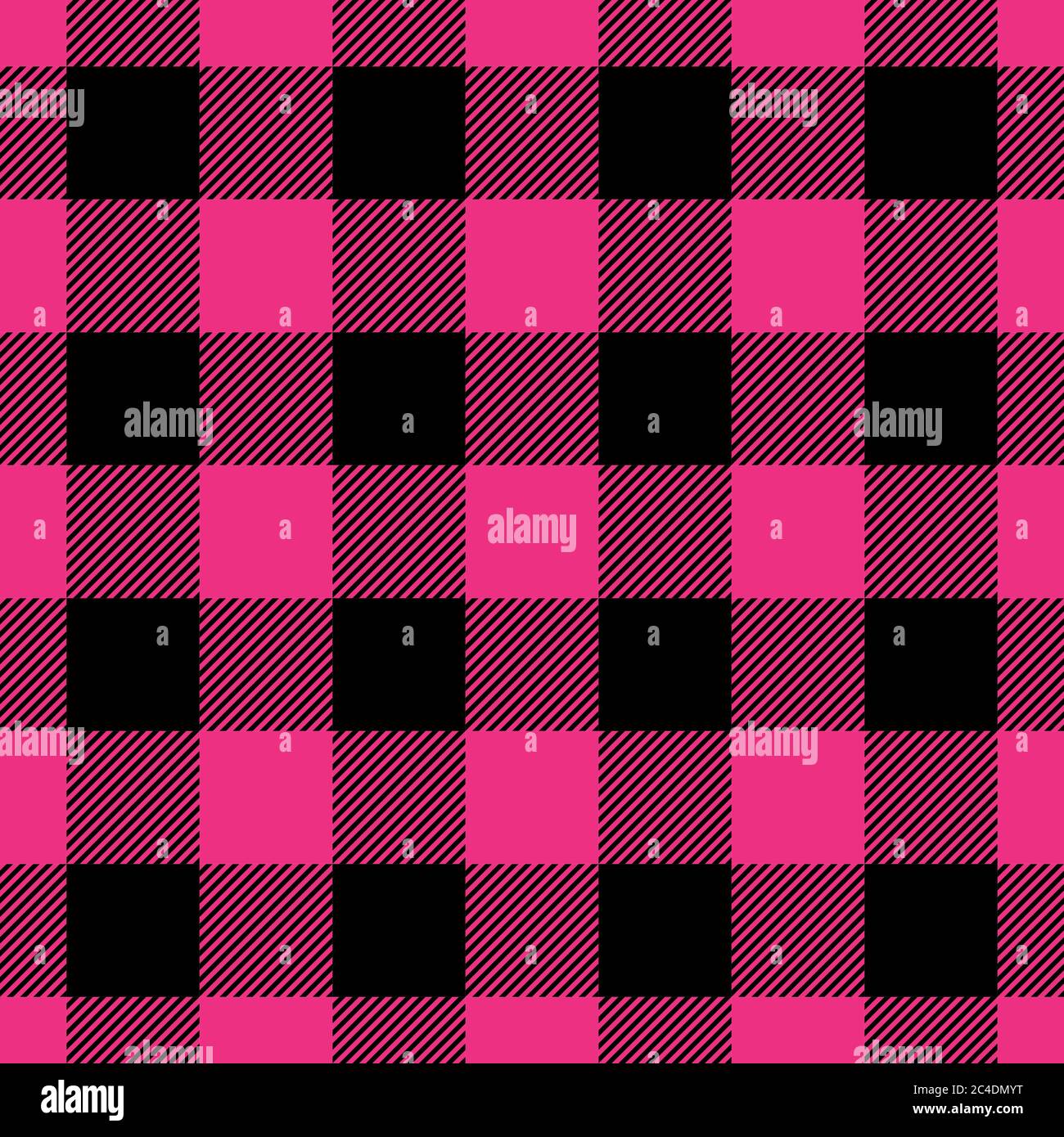 Lumberjack plaid pattern in pink and black. Seamless vector pattern ...