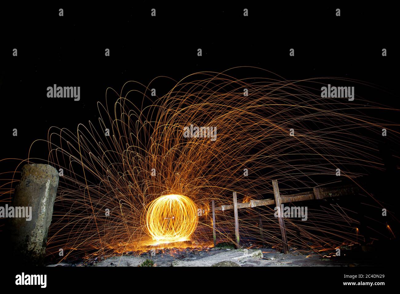 spinning steelwool sparks Stock Photo - Alamy