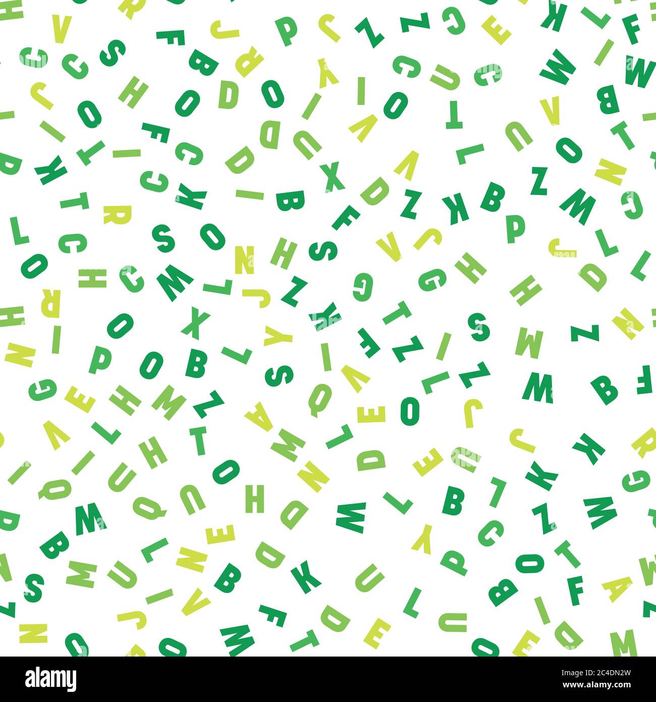 Seamless pattern of colorful letters. Random order signs. Vector ...