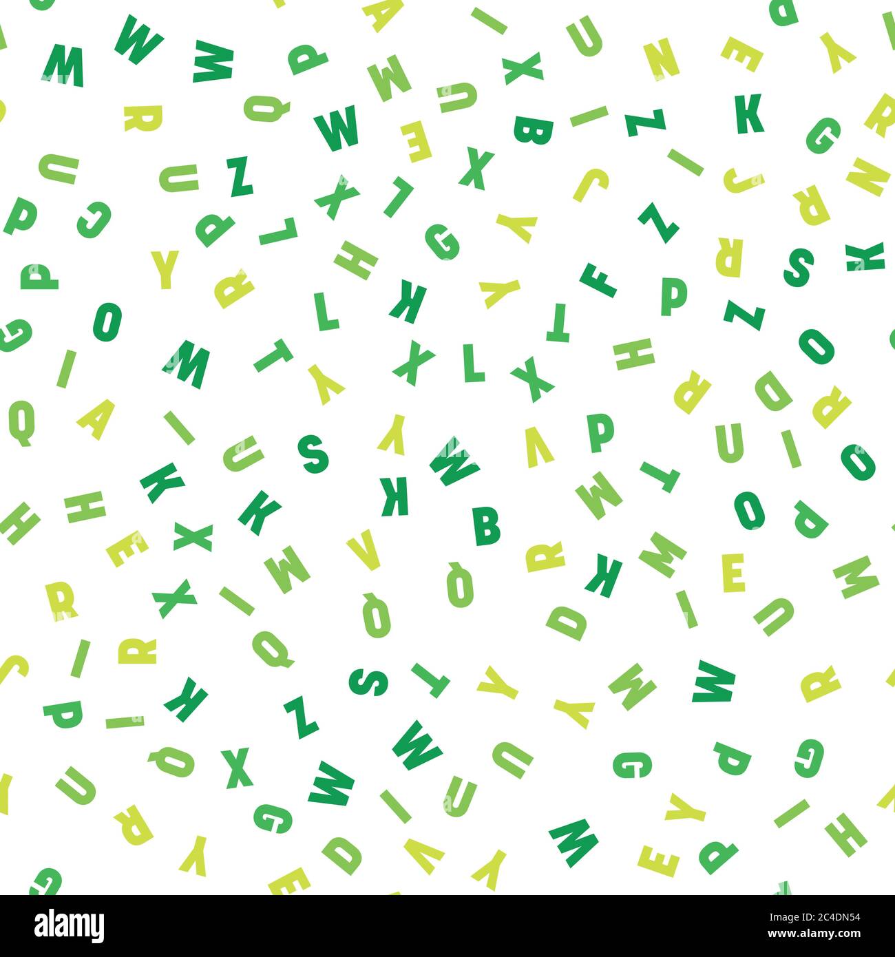 Seamless pattern of colorful letters. Random order signs. Vector ...