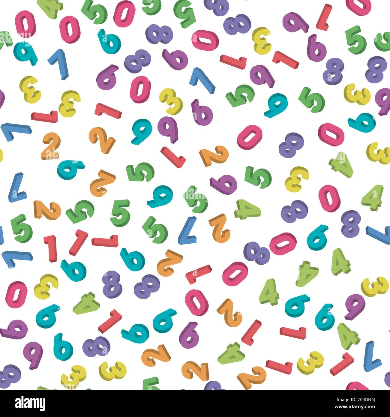 Mosaic of colorful 3D digits. Background of numbers. Vector seamless ...