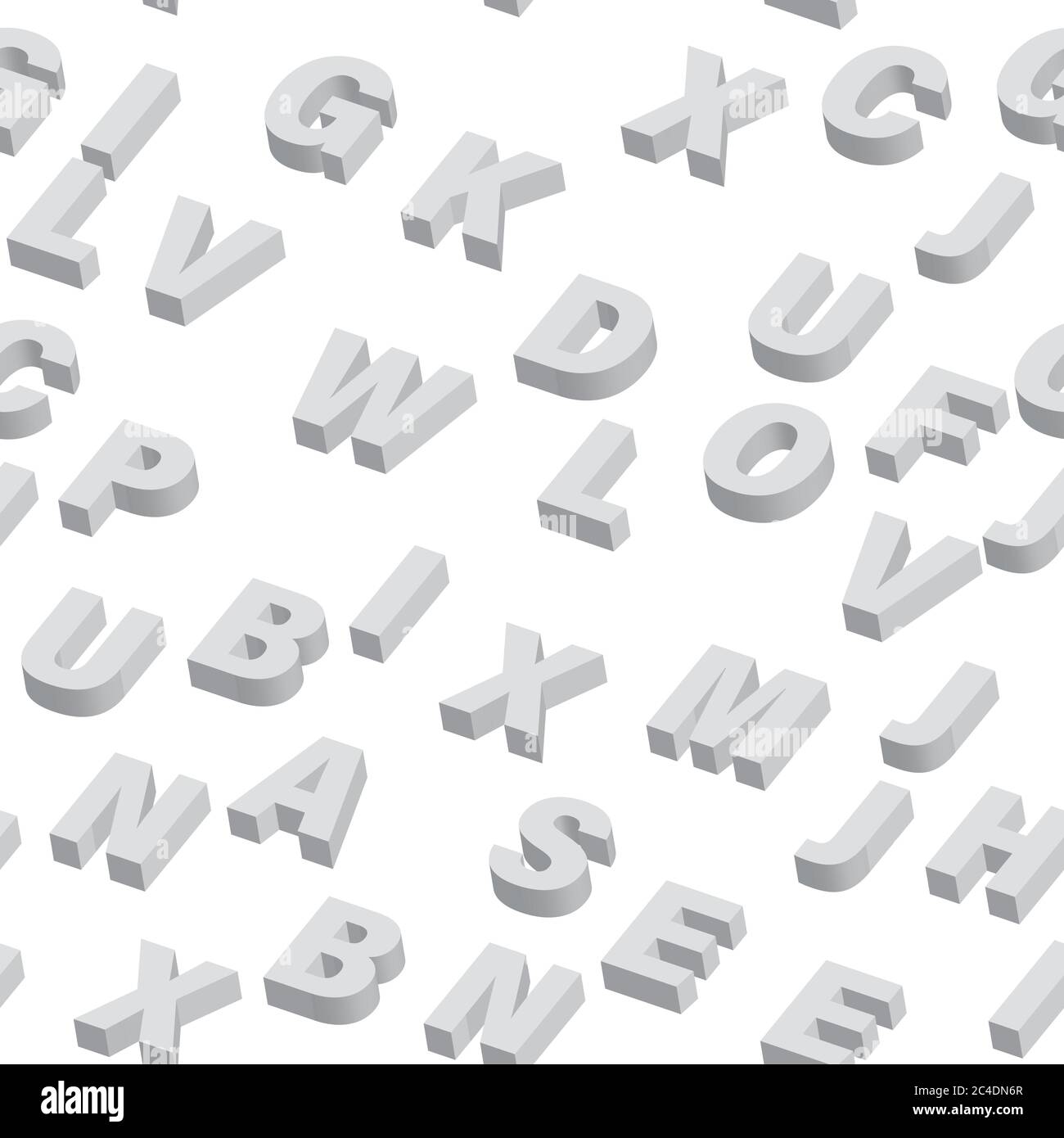 Mosaic of white 3D letters. Vector seamless pattern Stock Vector Image ...