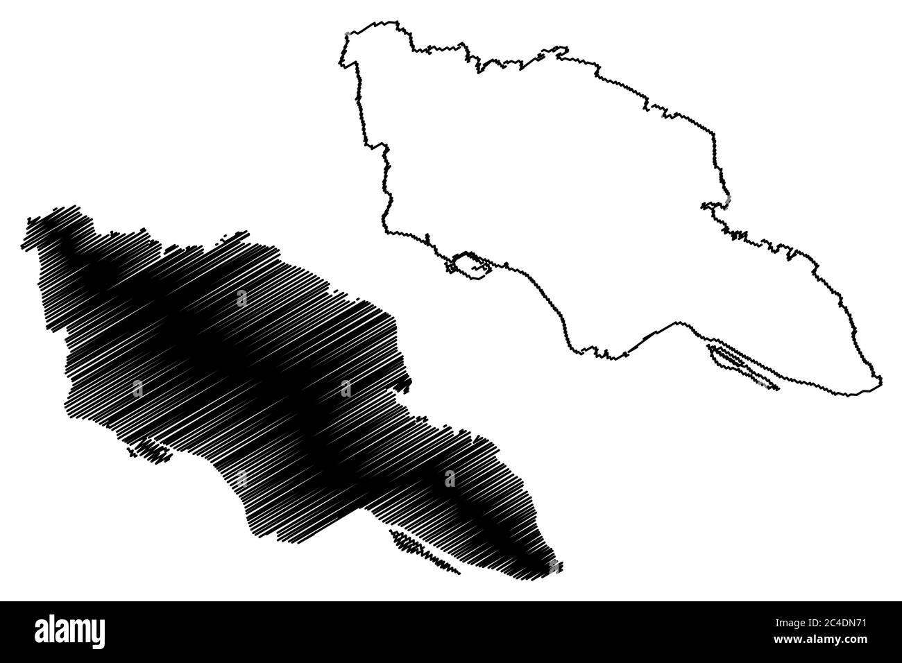 Nantong City (People's Republic of China, Jiangsu Province) map vector ...