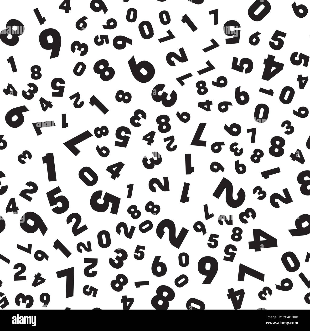 Numeral seamless pattern background. Black numbers mosaic. Vector ...