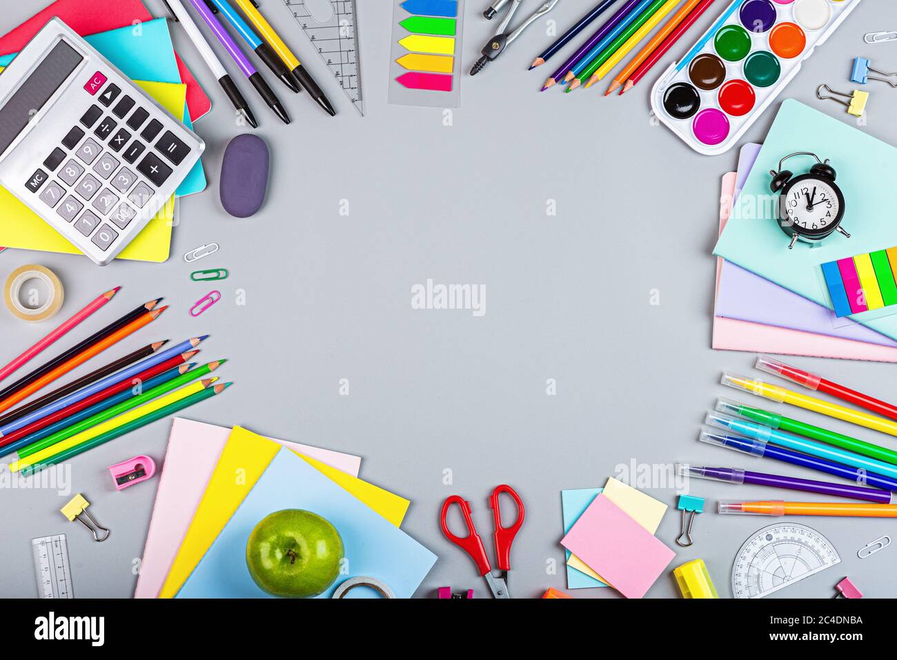 Back to School background with place for text. Collection of school ...