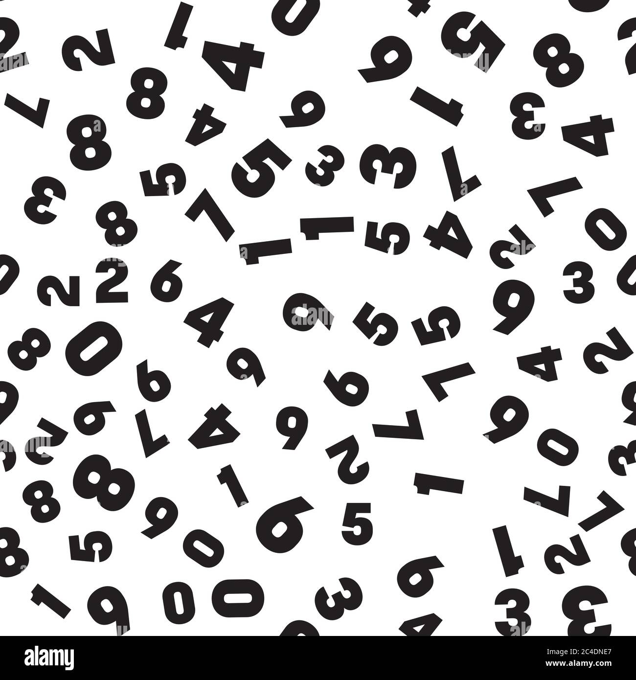 Numeral seamless pattern background. Black numbers mosaic. Vector ...