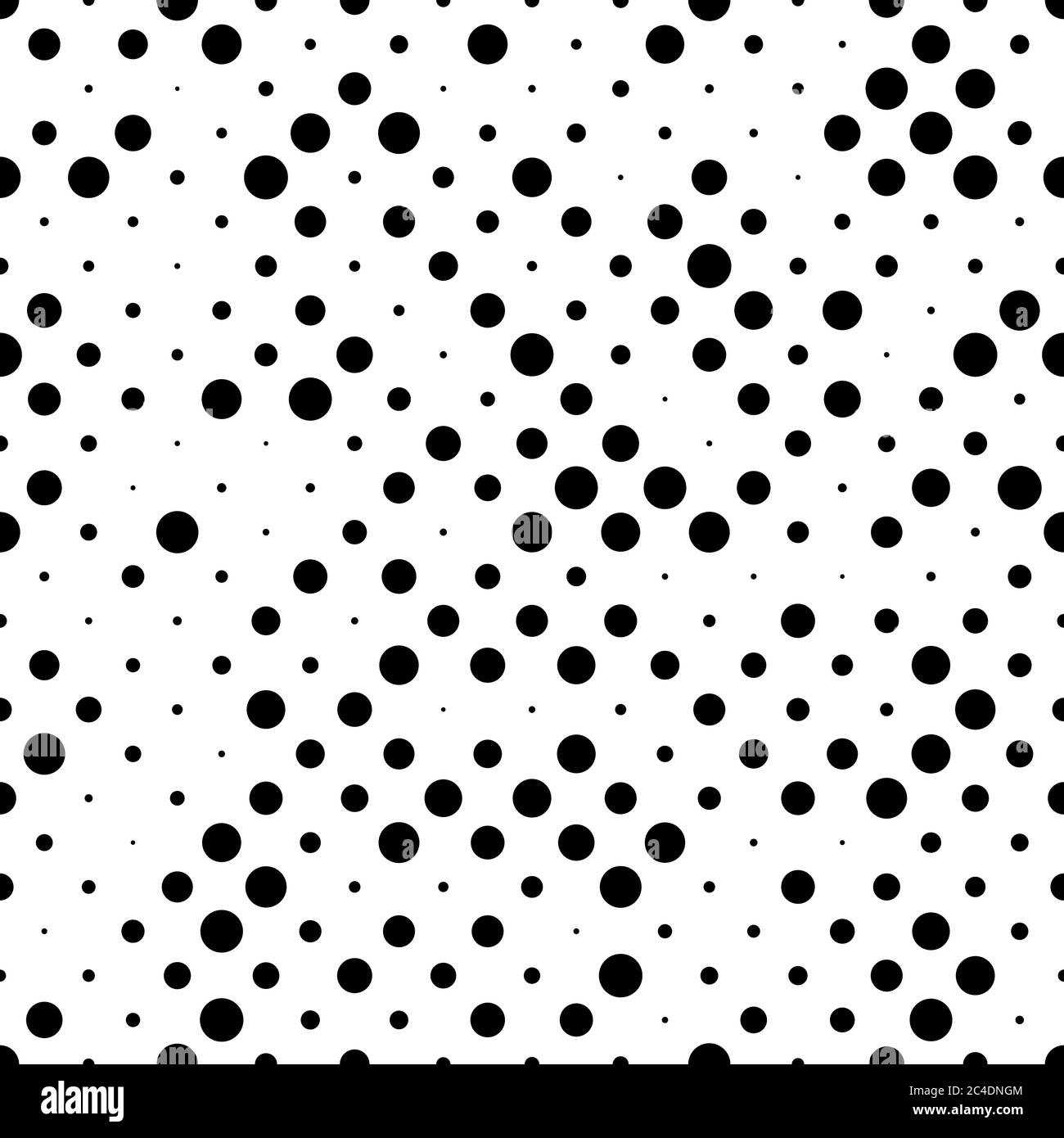 Seamless polka dot pattern. Black dots in random sizes on white ...