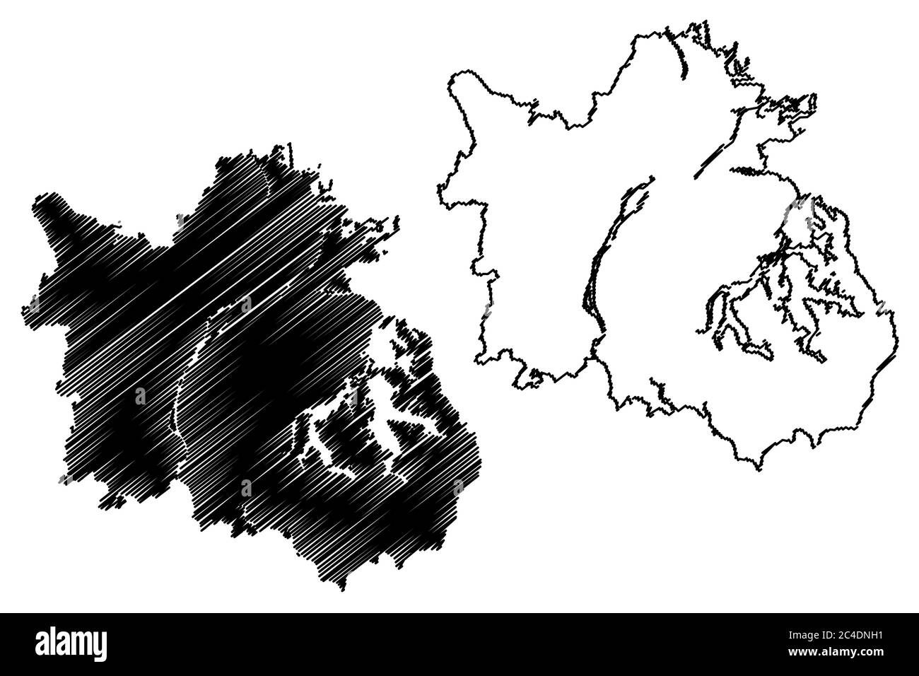 Nanchang City (People's Republic of China, Jiangxi Province) map vector ...