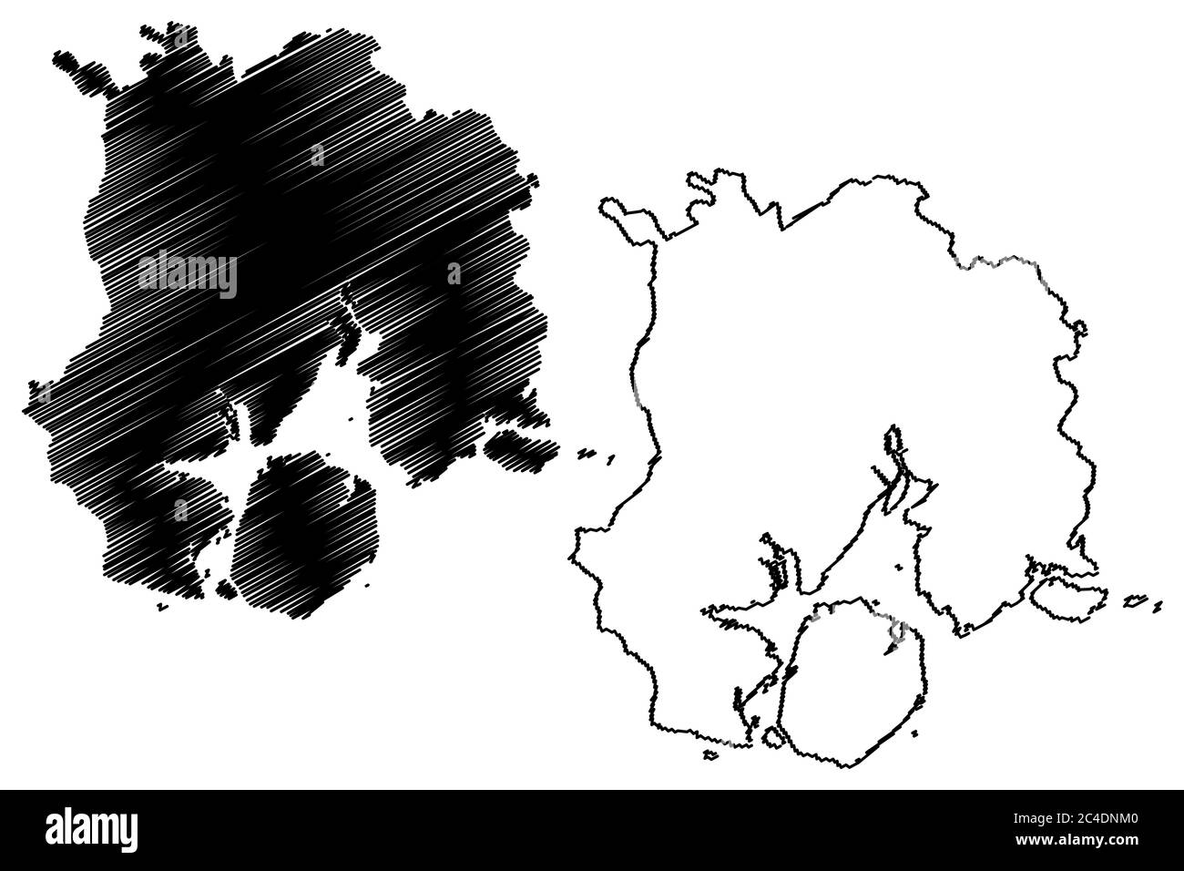 Xiamen City (People's Republic of China, Fujian Province) map vector ...