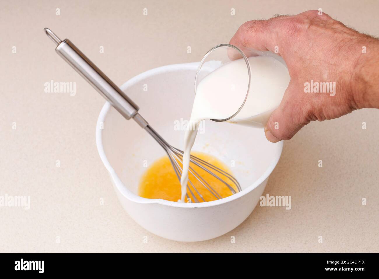 Chef at work: How to make a traditional pancakes. Step by step ...