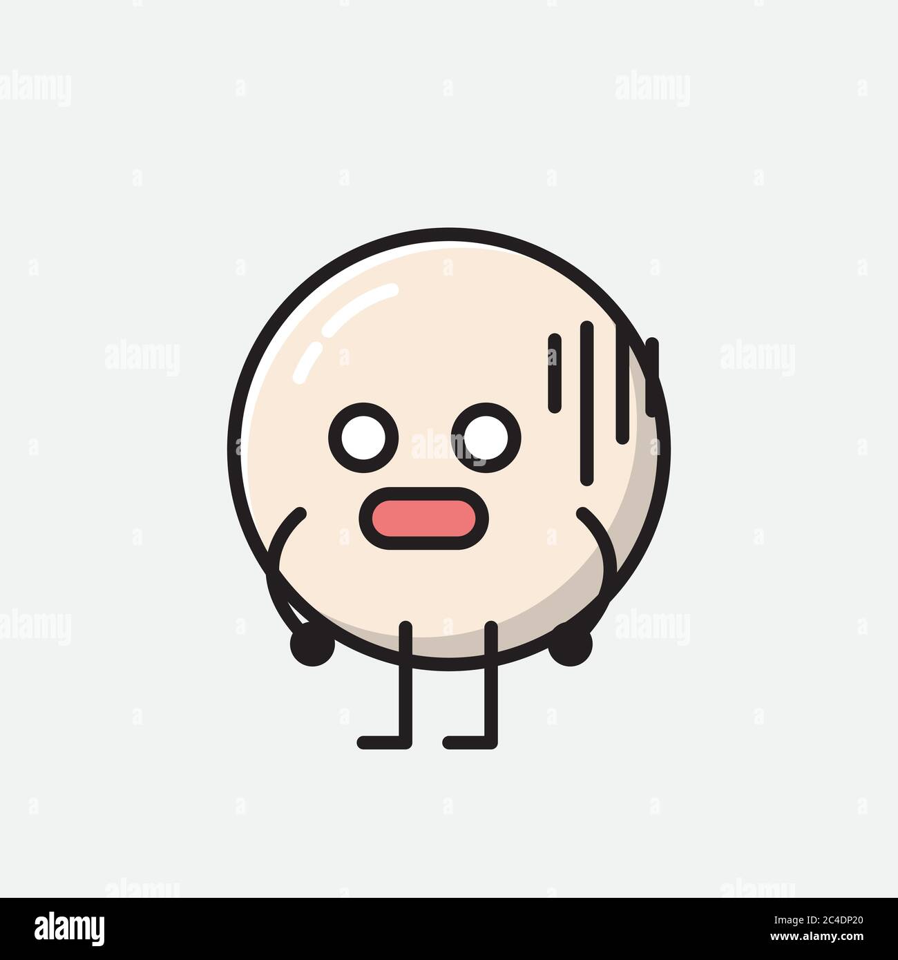 An illustration of Cute White Ball Mascot Vector Character in Flat ...