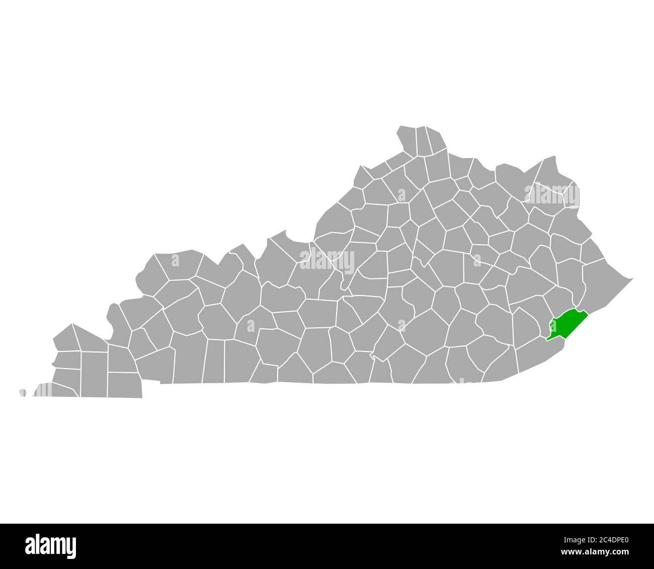 Map of Letcher in Kentucky Stock Photo - Alamy