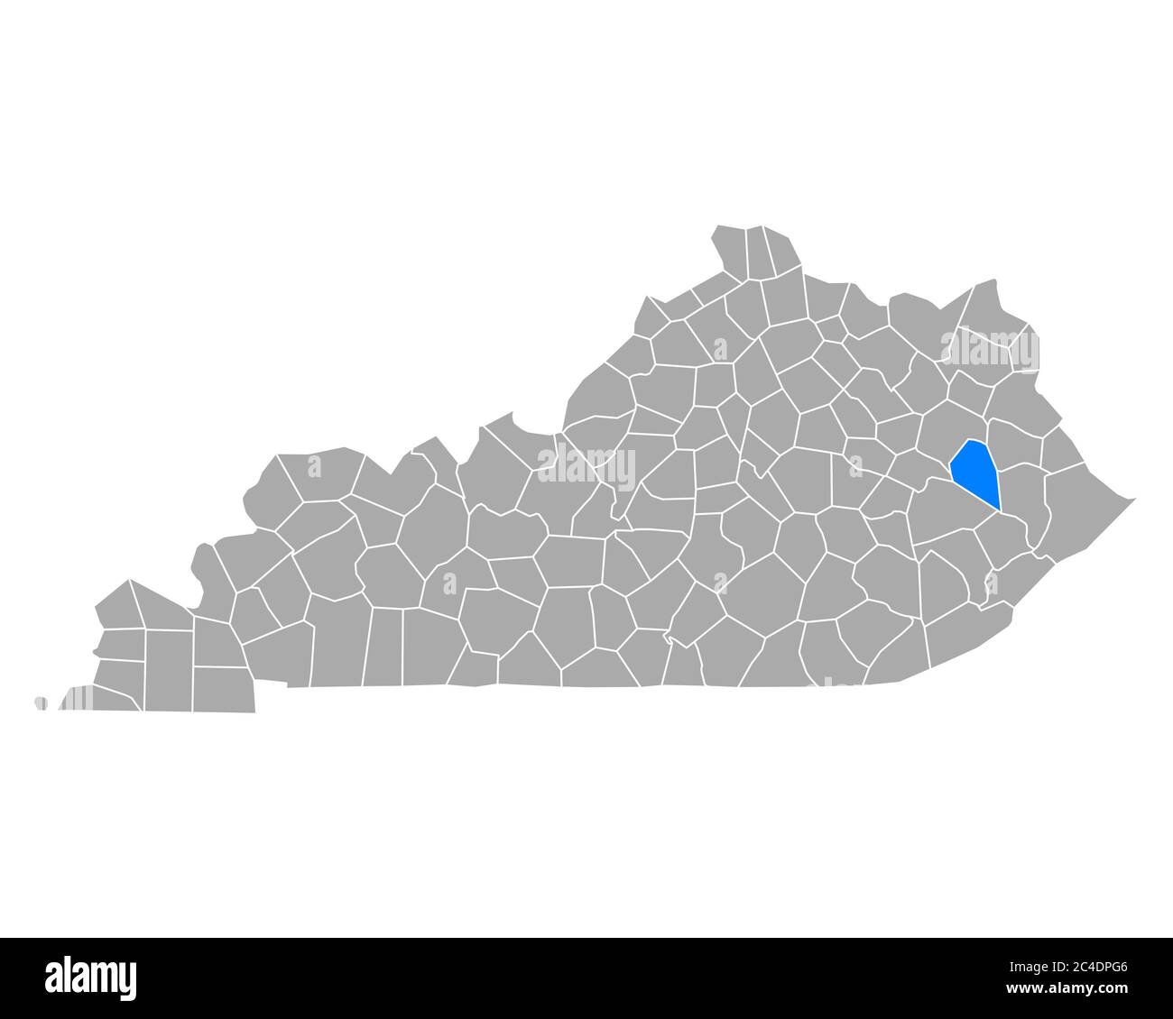 Map of Magoffin in Kentucky Stock Photo - Alamy