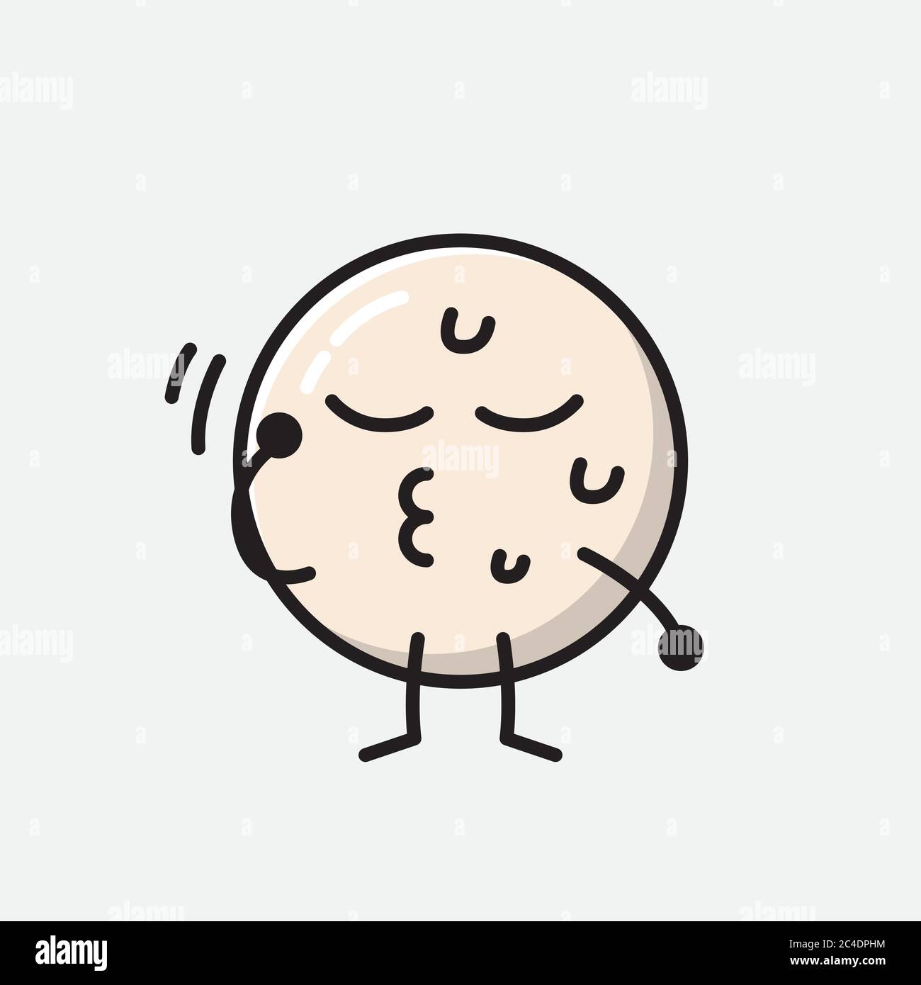 An illustration of Cute White Ball Mascot Vector Character in Flat ...