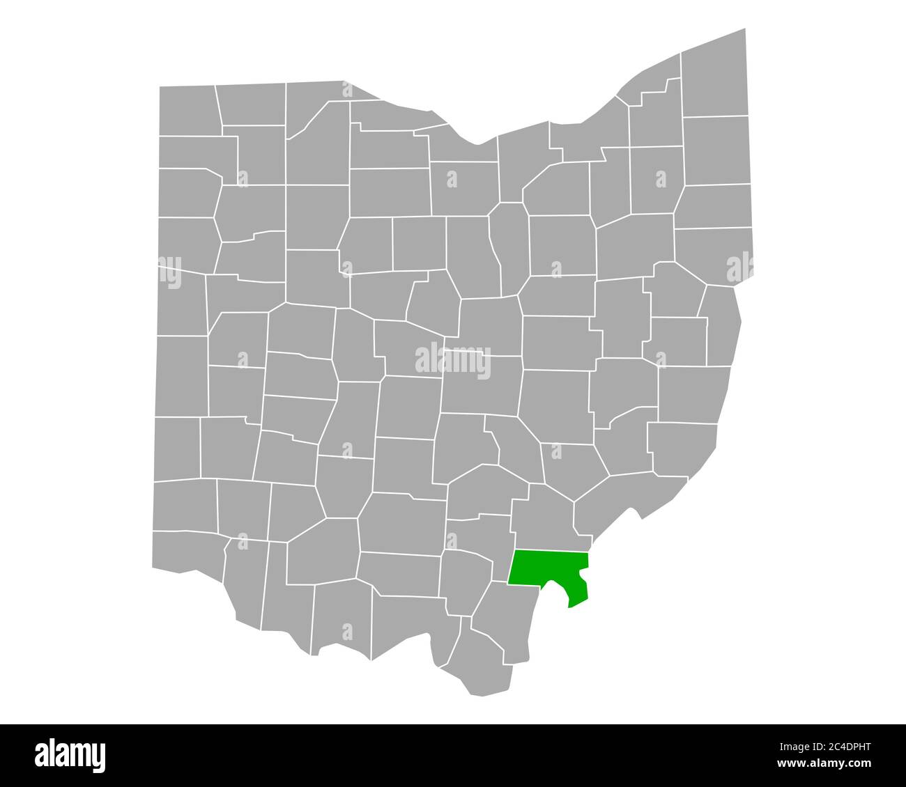 Map of Meigs in Ohio Stock Photo - Alamy
