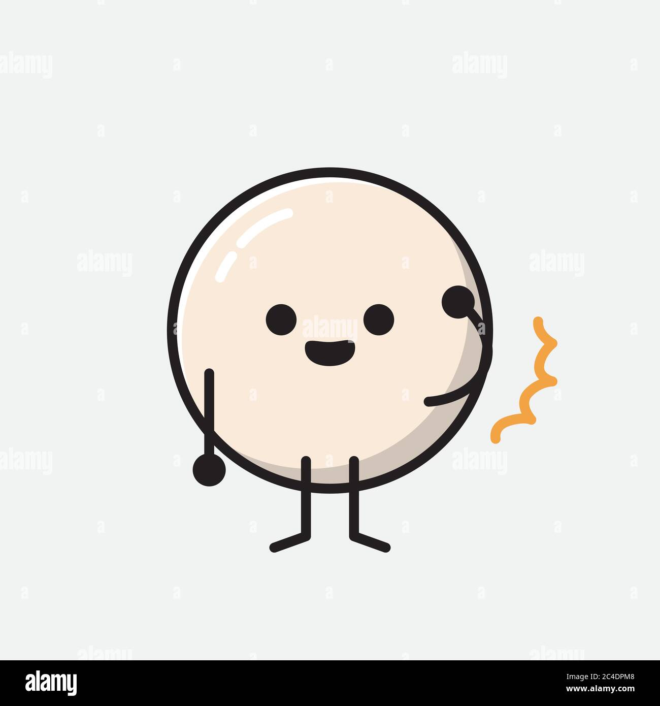 An illustration of Cute White Ball Mascot Vector Character in Flat ...