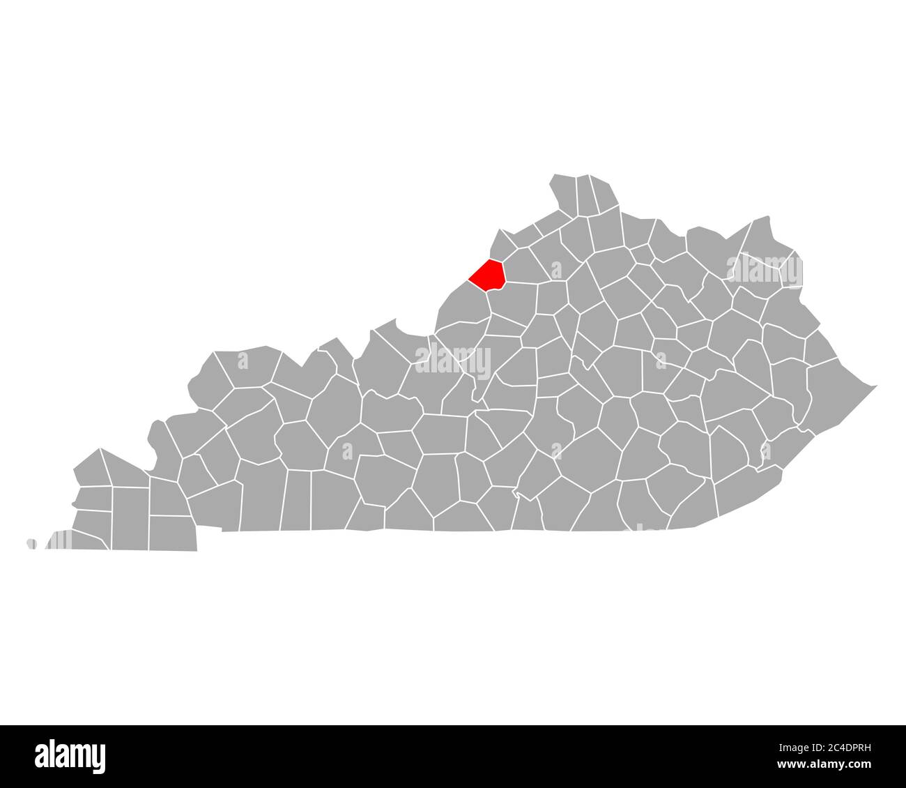 Map of Oldham in Kentucky Stock Photo - Alamy