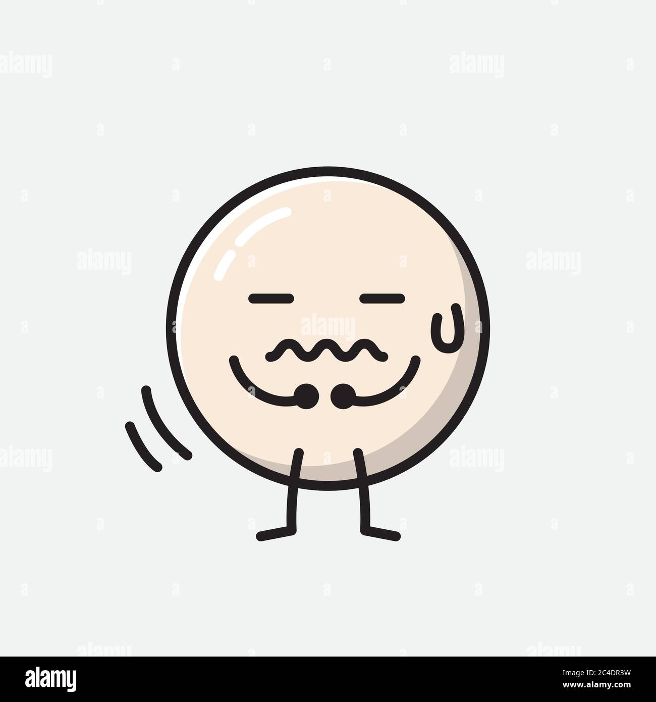 An illustration of Cute White Ball Mascot Vector Character in Flat ...