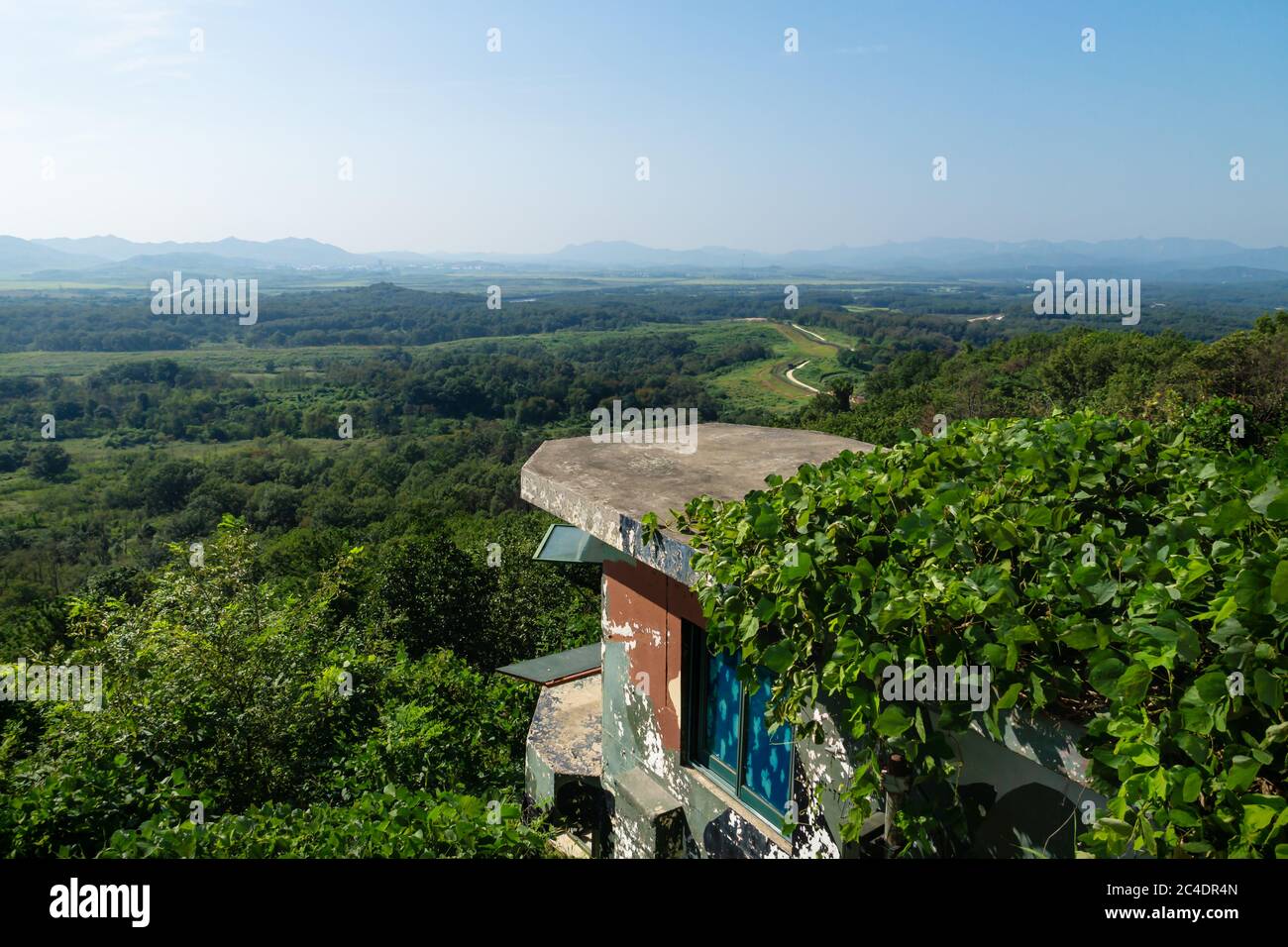 View from the Dora Observatory in the DMZ to North Korea Propaganda ...