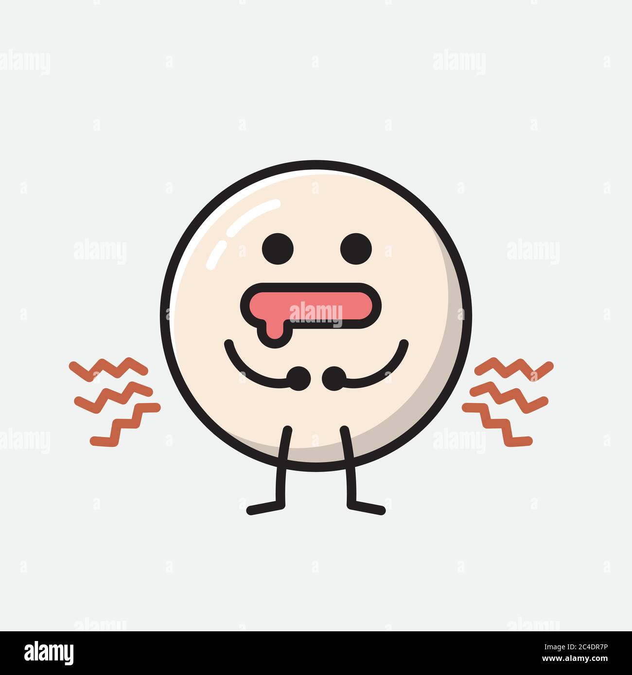 An illustration of Cute White Ball Mascot Vector Character in Flat ...