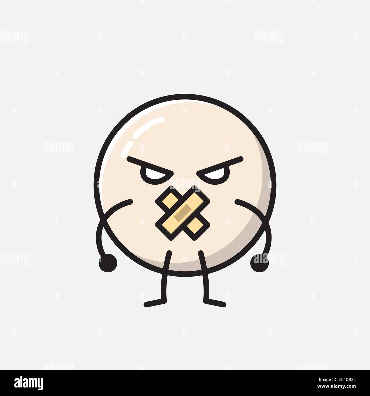 An illustration of Cute White Ball Mascot Vector Character in Flat ...