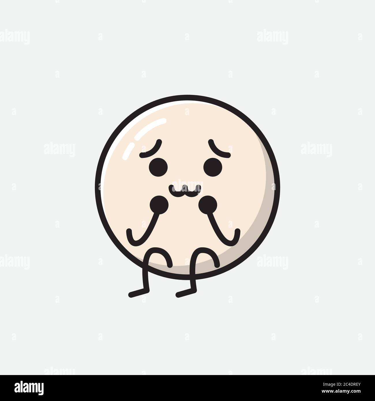 An illustration of Cute White Ball Mascot Vector Character in Flat ...