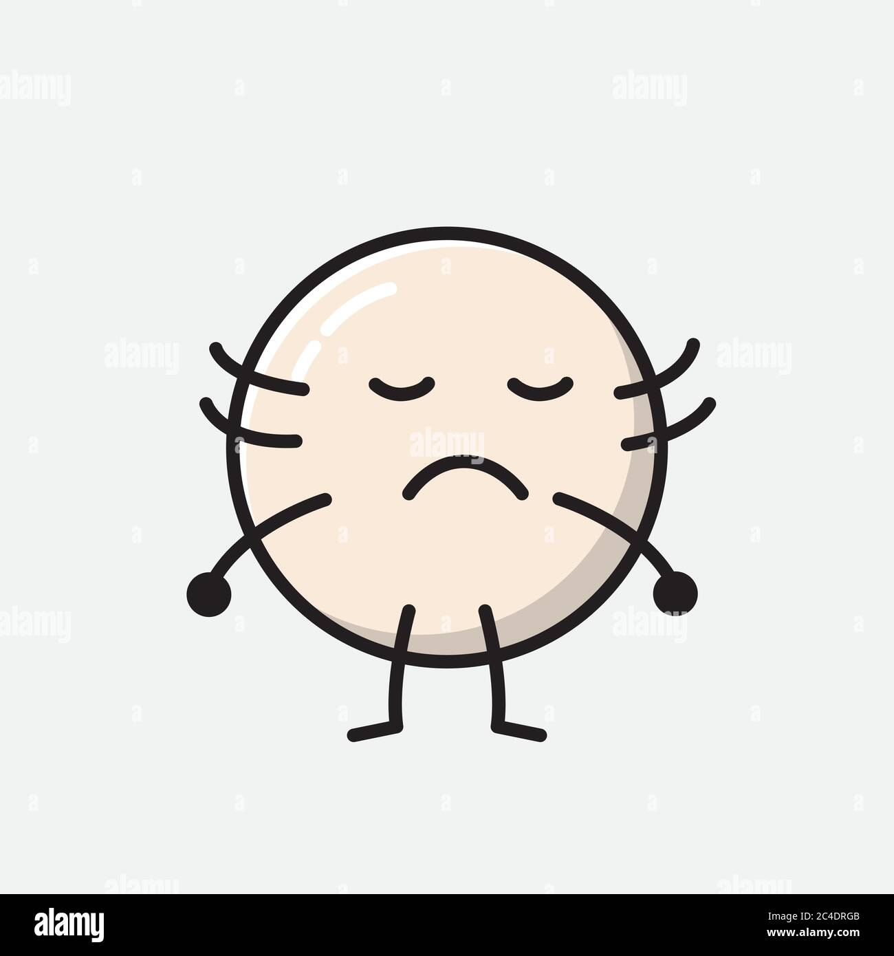 An illustration of Cute White Ball Mascot Vector Character in Flat ...