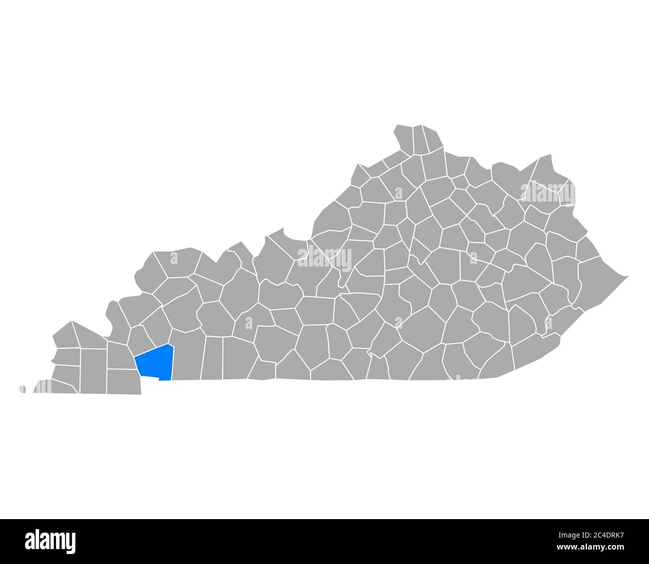 Map of Trigg in Kentucky Stock Photo - Alamy