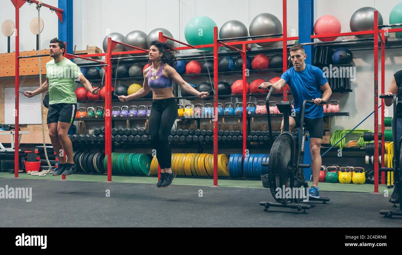 Group jumping skipping rope hi-res stock photography and images - Alamy