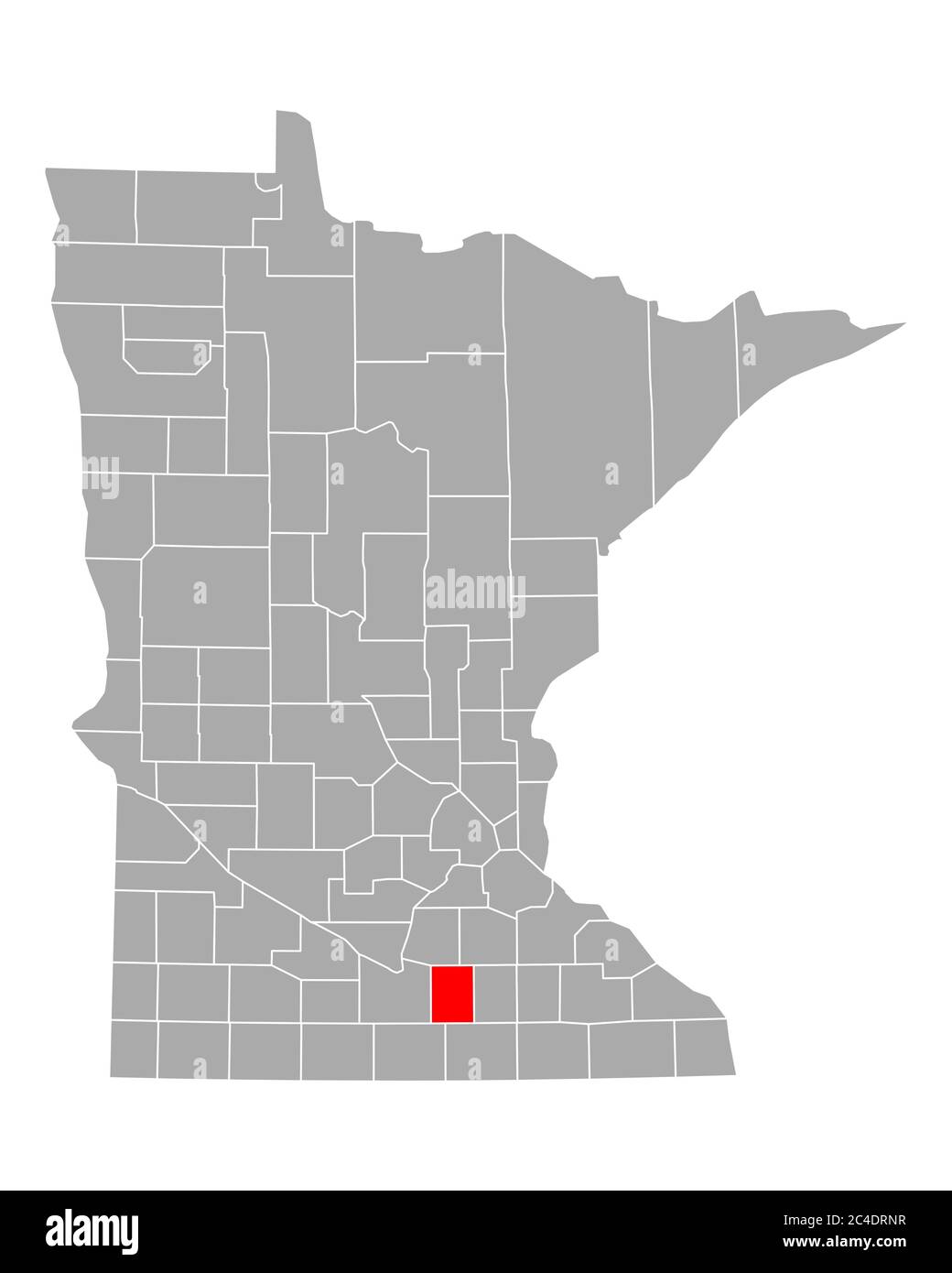 Map of Waseca in Minnesota Stock Photo - Alamy
