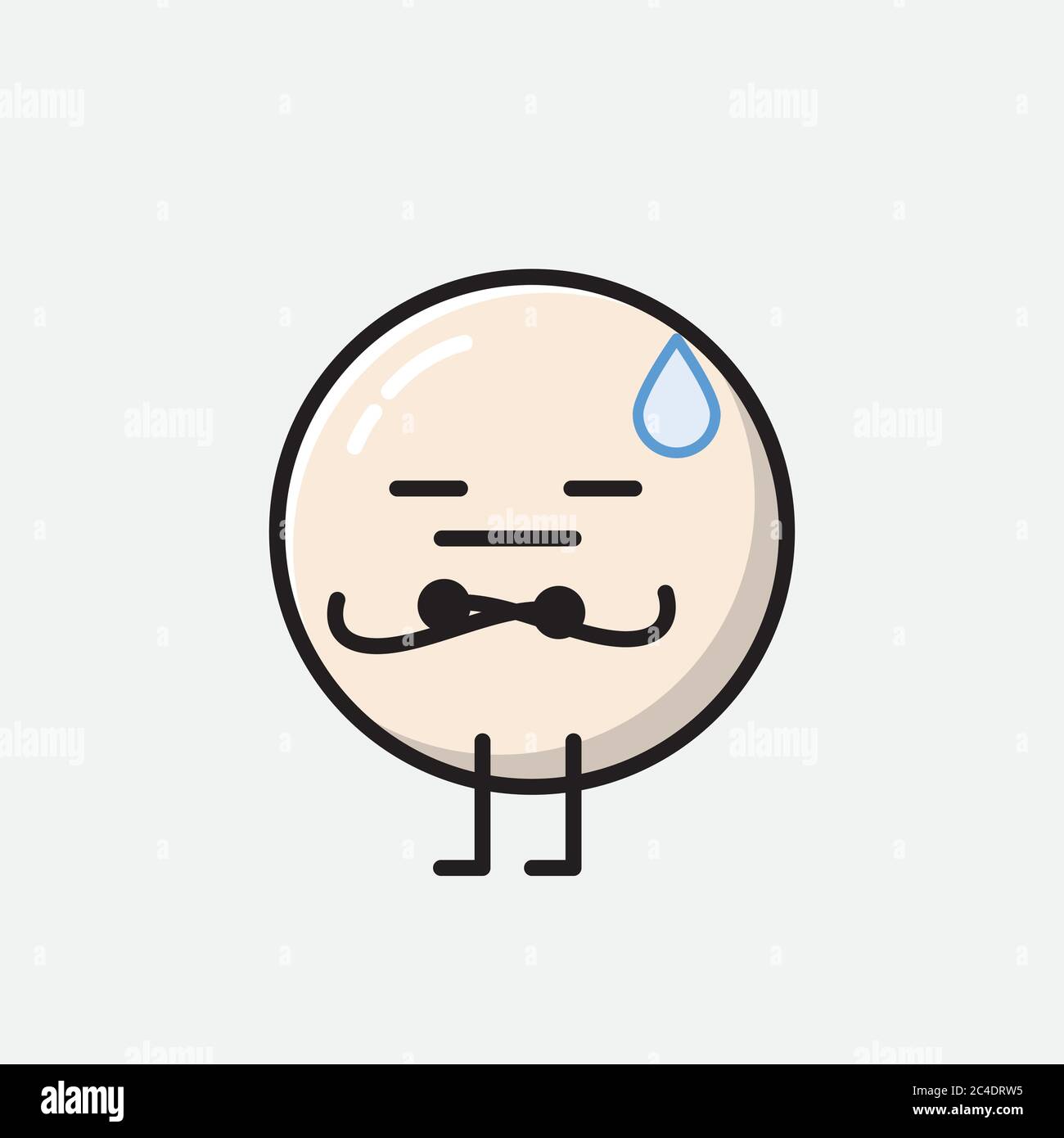 An illustration of Cute White Ball Mascot Vector Character in Flat ...