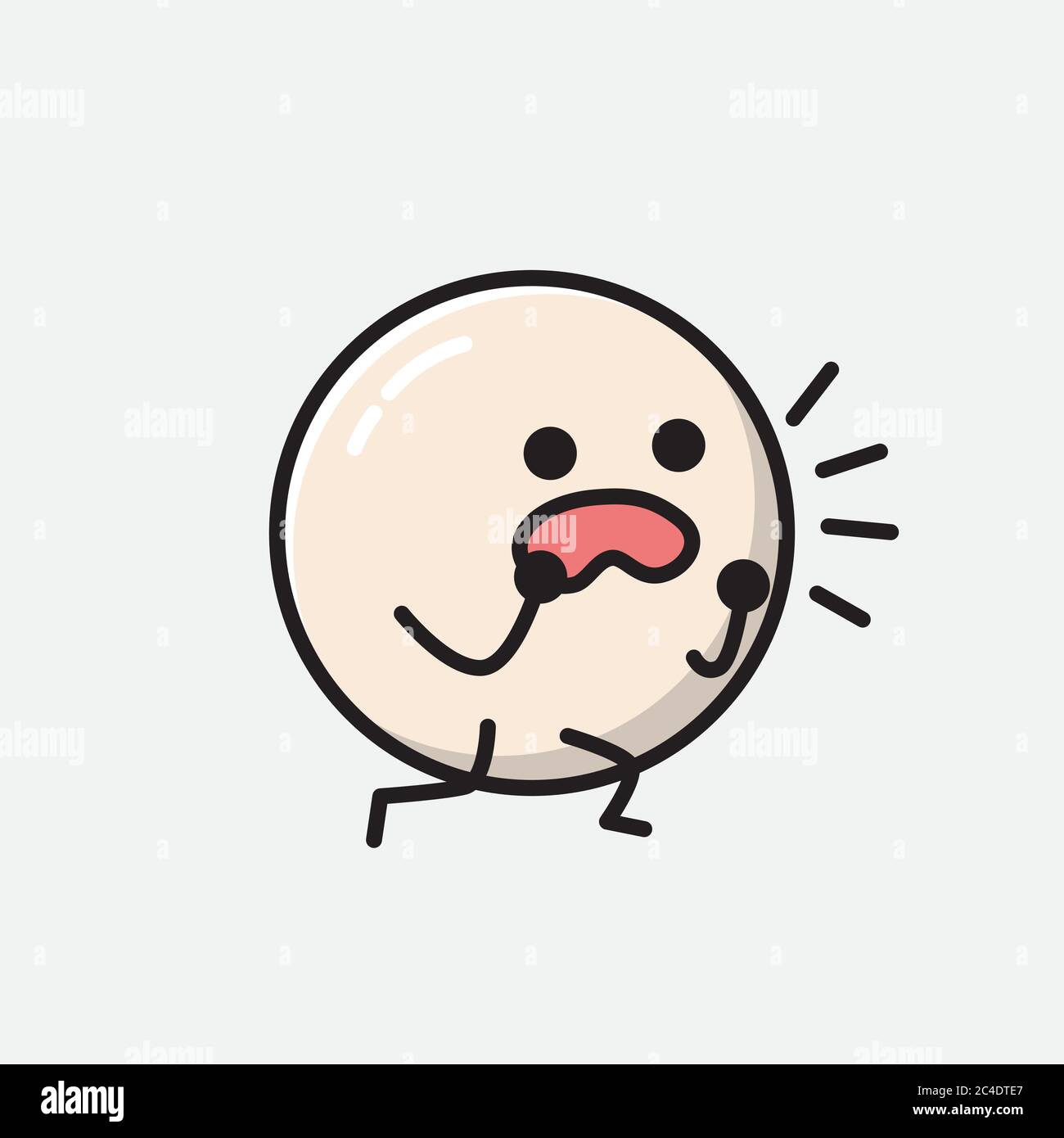 An illustration of Cute White Ball Mascot Vector Character in Flat ...