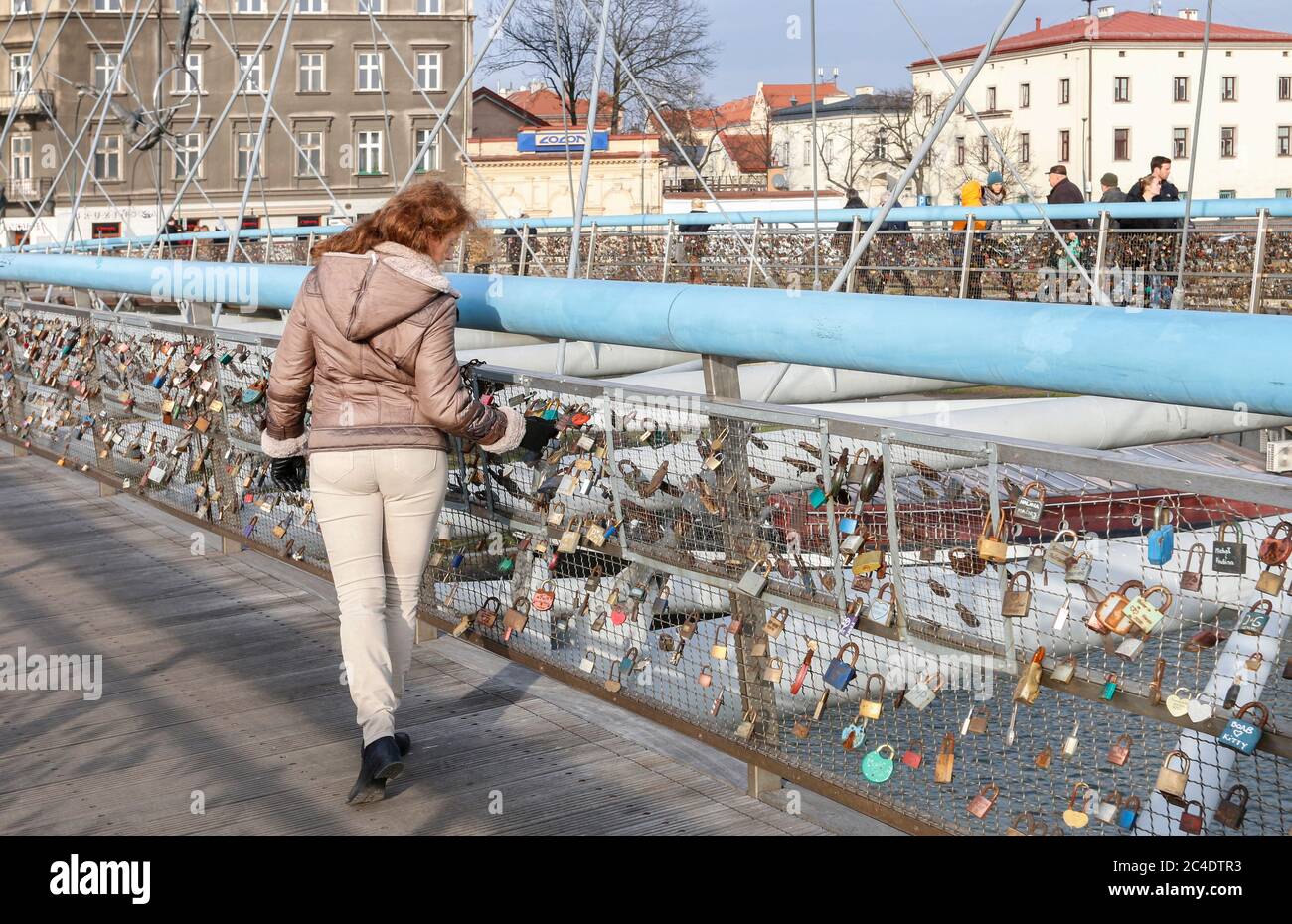 The Kladka Bernatka- bridge of love with love padlocks in Krakow ...