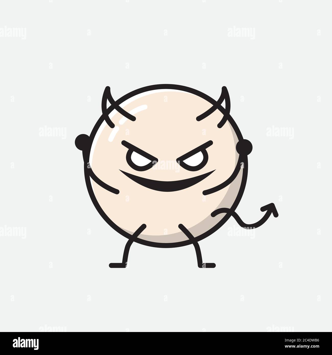 An illustration of Cute White Ball Mascot Vector Character in Flat ...