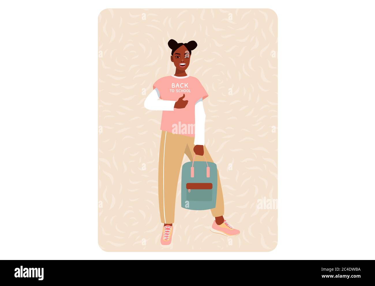 Young girl with a backpacks vector illustration Stock Vector Image ...