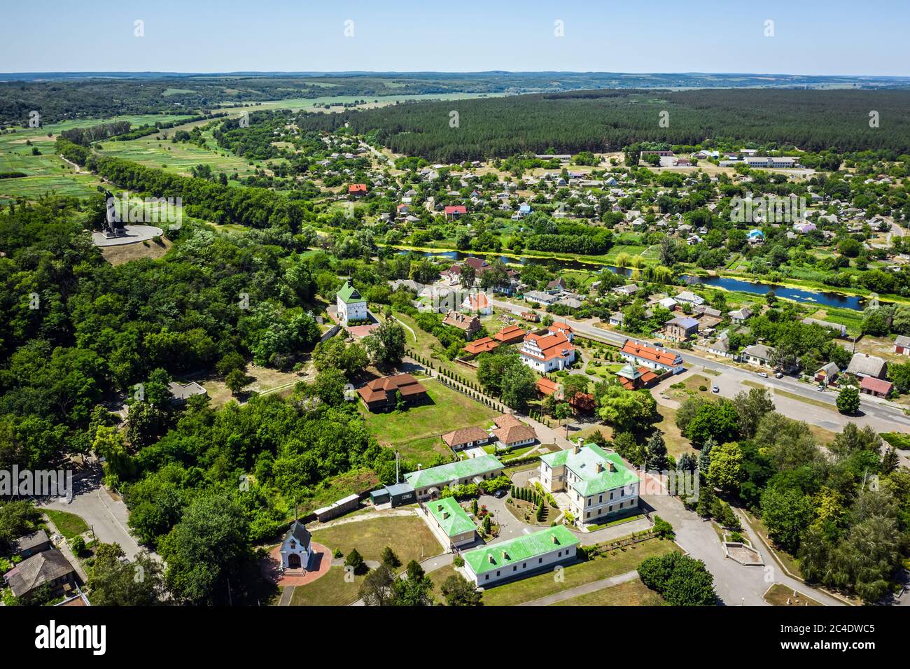 Chigirin city - the hetman's residence of Bohdan Khmelnitsky aerial ...