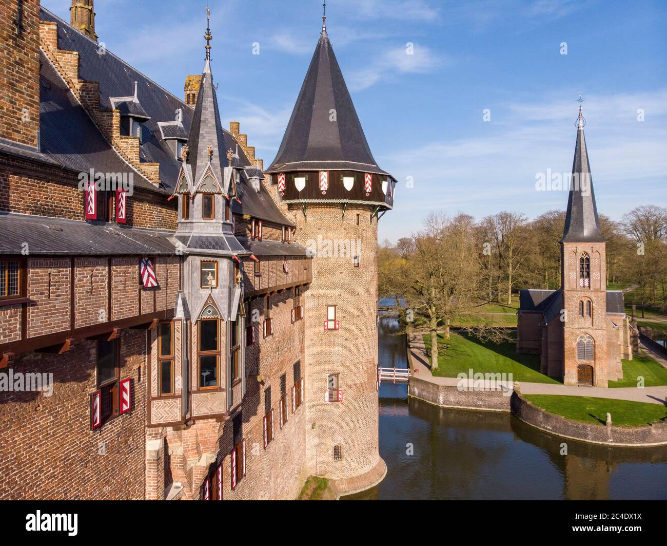 Aerial bird Eye view of De Haar castle, Netherlands Stock Photo - Alamy