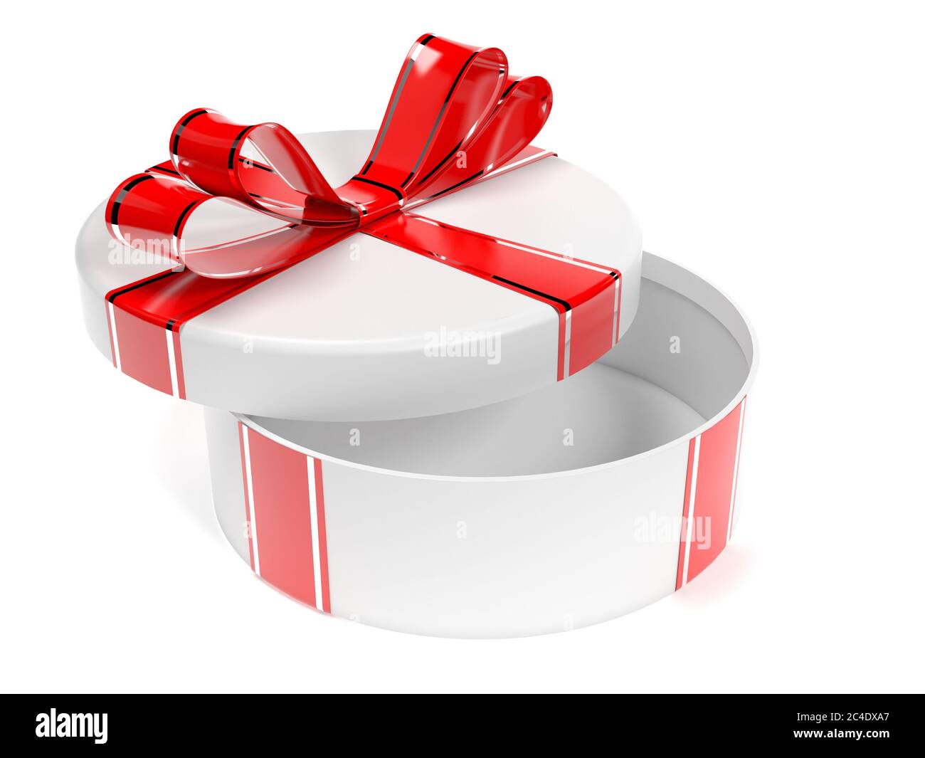 Round gift box. 3d rendering illustration Stock Photo - Alamy